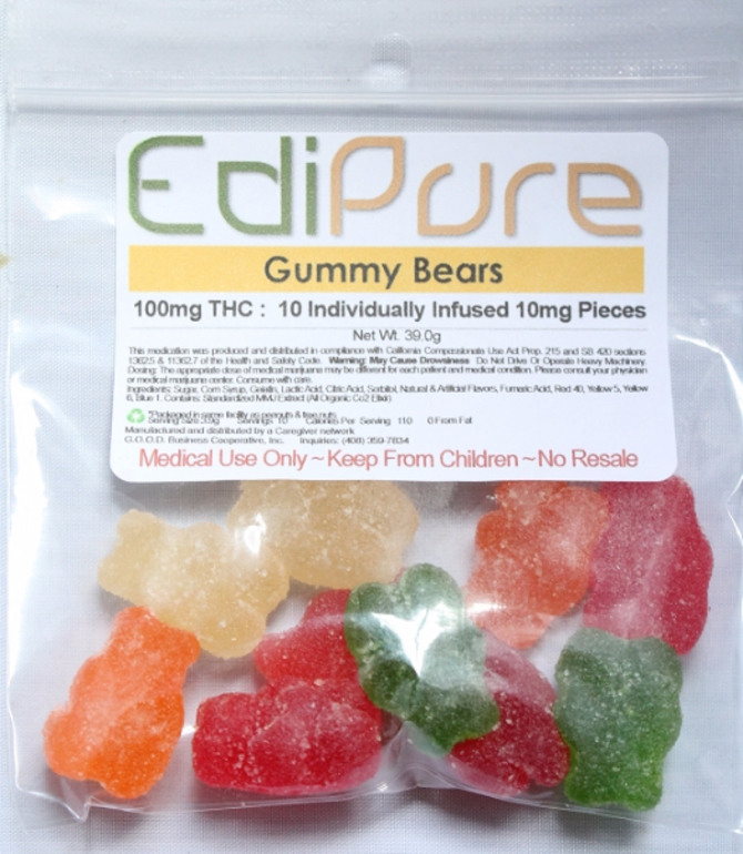 EDIPURE 100MG THC GUMMY BEARS Support EG